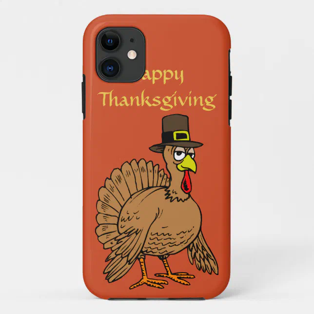 Happy Thanksgiving Cute Turkey Pilgrim Cartoon Case-Mate iPhone Case ...