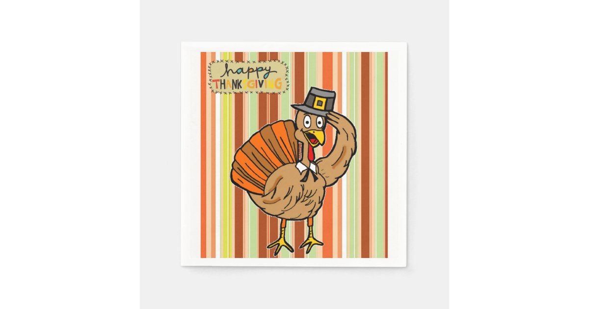 Happy Thanksgiving Day Paper Napkins | Zazzle