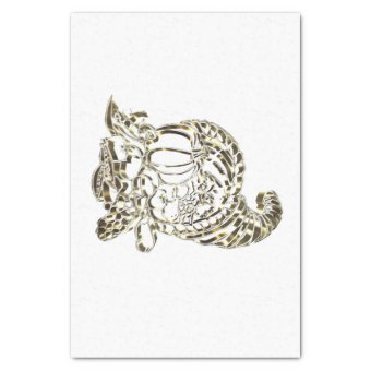 Happy Thanksgiving Elegant Golden Cornucopia Tissue Paper | Zazzle