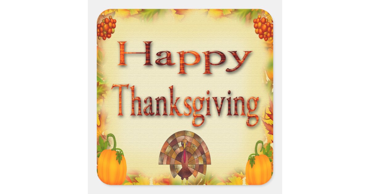 Happy Thanksgiving Envelope Seals | Zazzle