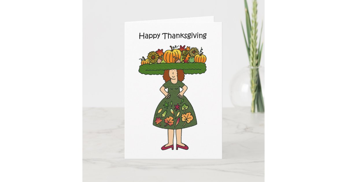 Happy Thanksgiving Fabulous Hat and Dress Card | Zazzle