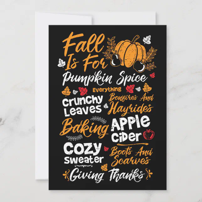 Happy Thanksgiving Fall Is For Pumpkin Spice Thank You Card | Zazzle