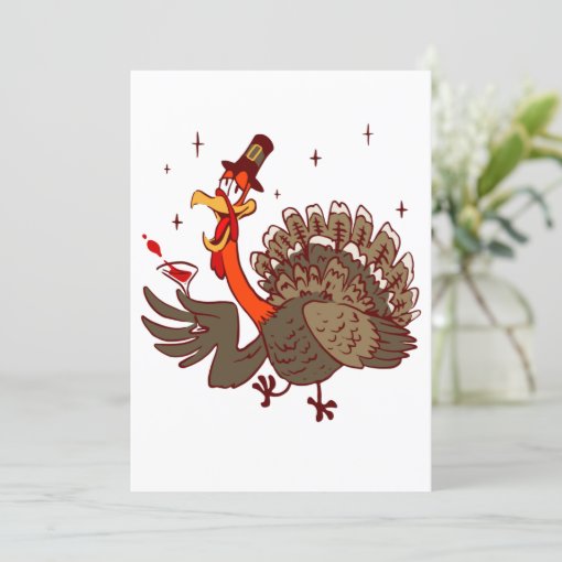 happy thanksgiving funny drunk turkey invitation | Zazzle