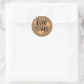 Happy Thanksgiving | Give Thanks Classic Round Sticker | Zazzle