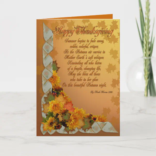 Happy Thanksgiving greeting card with poem | Zazzle