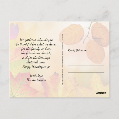 Happy Thanksgiving Greetings Postcard | Zazzle