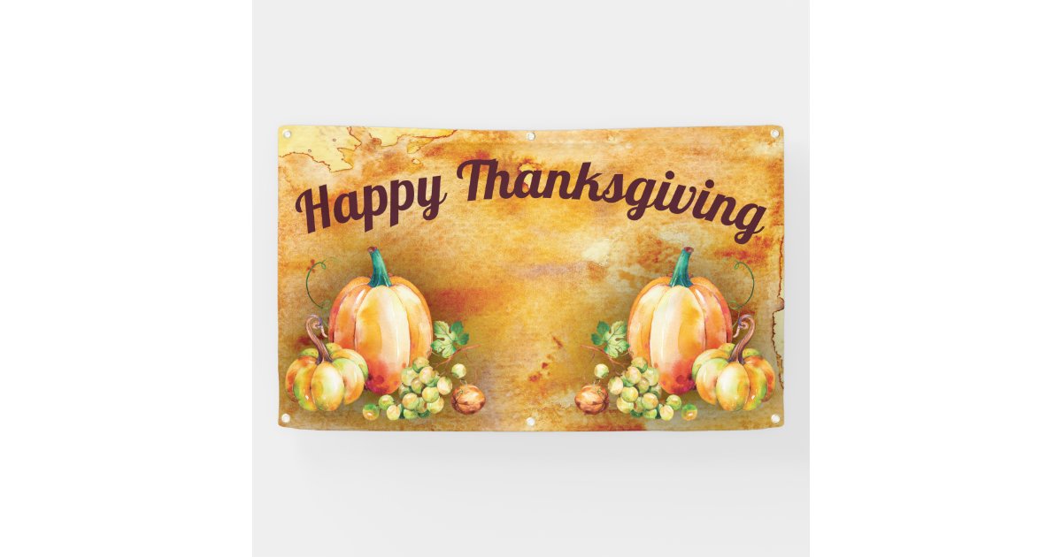 Happy Thanksgiving Harvest Fall Autumn Festival Banner | Zazzle