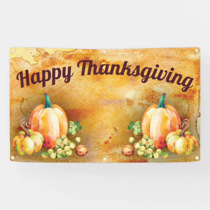 Happy Thanksgiving Harvest Fall Autumn Festival Banner | Zazzle