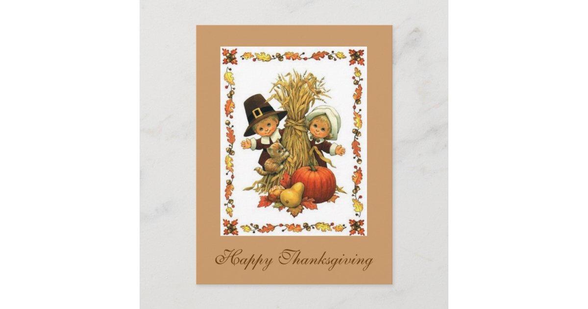 Happy Thanksgiving Holiday Postcard | Zazzle