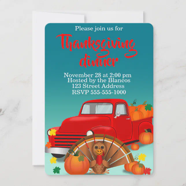 Happy Thanksgiving Invitation | Zazzle