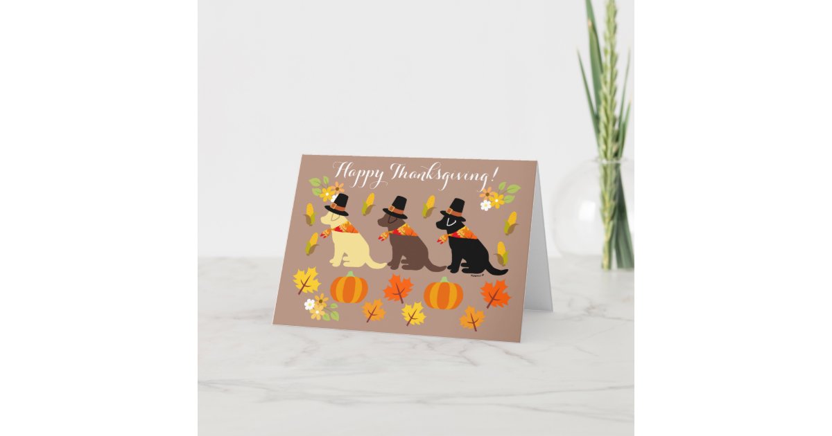 Happy Thanksgiving Labrador Silhouette Card | Zazzle