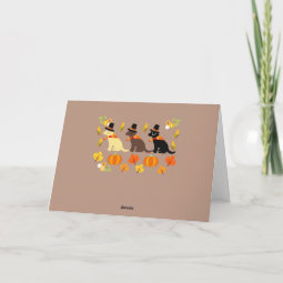 Happy Thanksgiving Labrador Silhouette Card | Zazzle