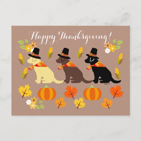 Happy Thanksgiving Labrador Silhouette Holiday Postcard | Zazzle.com