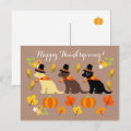 Happy Thanksgiving Labrador Silhouette Holiday Postcard | Zazzle