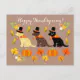 Happy Thanksgiving Labrador Silhouette Holiday Postcard | Zazzle