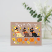 Happy Thanksgiving Labrador Silhouette Postcard | Zazzle