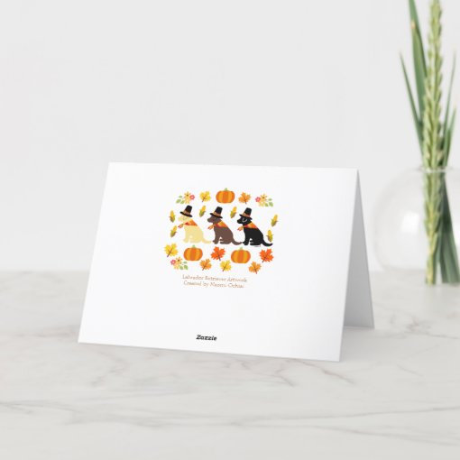 Happy Thanksgiving Labrador Silhouette White Card | Zazzle