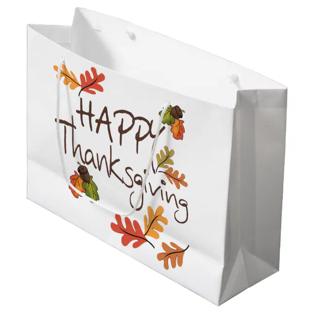 Happy Thanksgiving Large Gift Bag | Zazzle