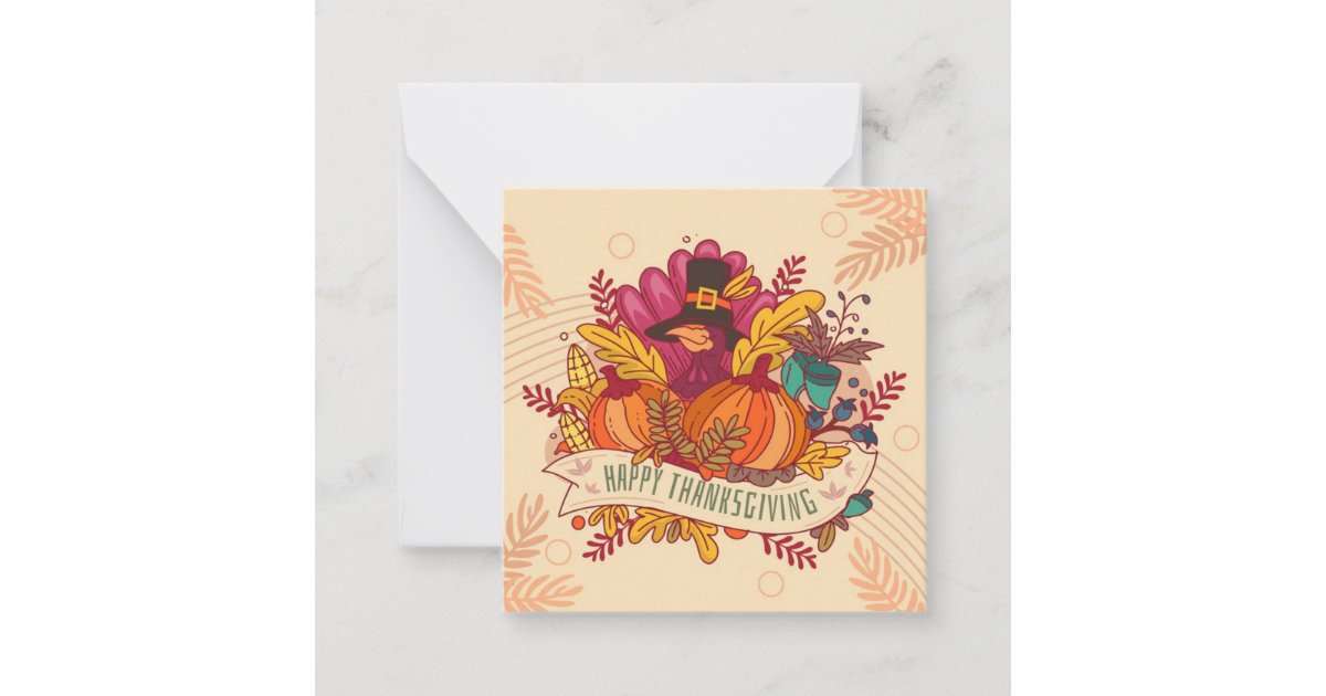 Happy Thanksgiving Note Card | Zazzle