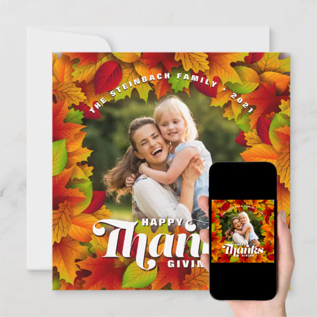 Happy Thanksgiving Photo Greeting Card | Zazzle