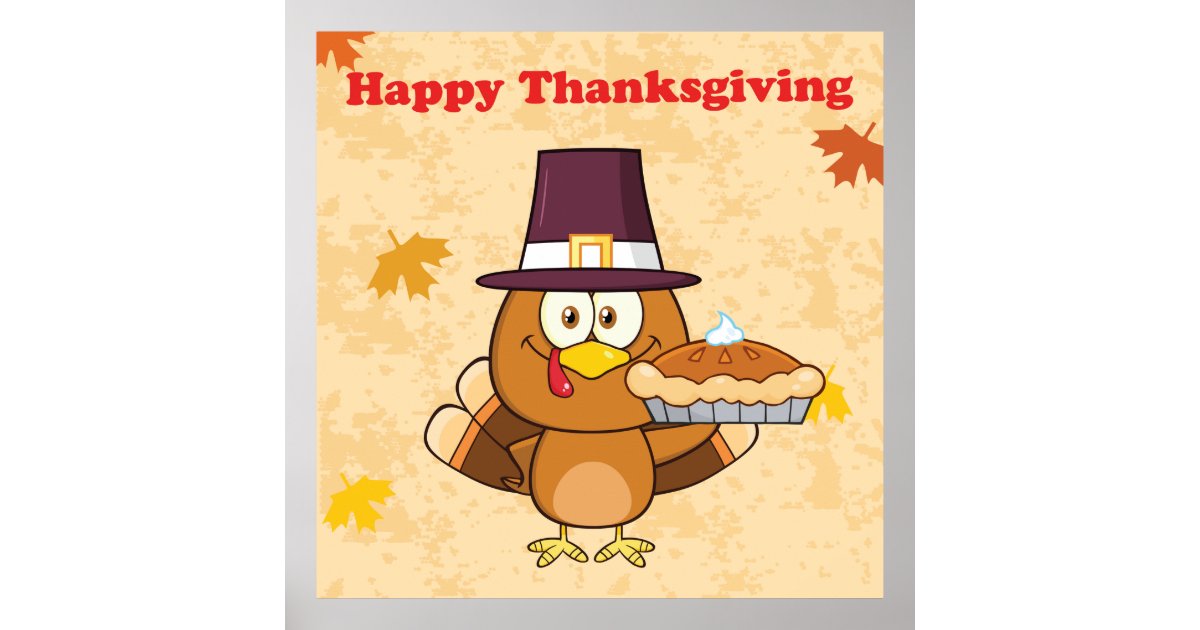 Happy Thanksgiving Pie Poster | Zazzle