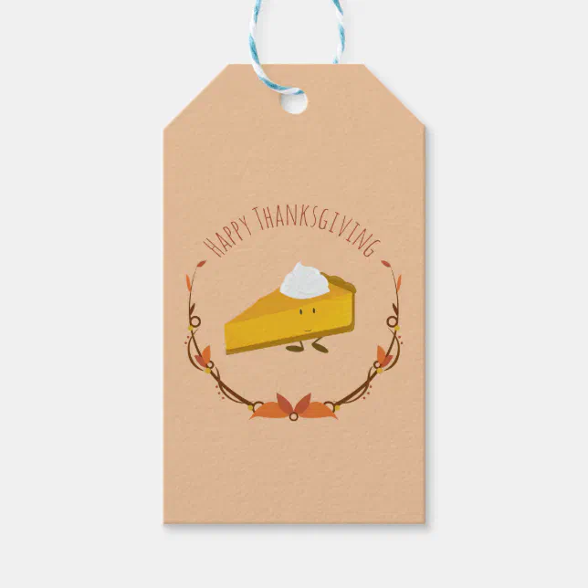 Happy Thanksgiving Pie Slice | Gift Tag | Zazzle
