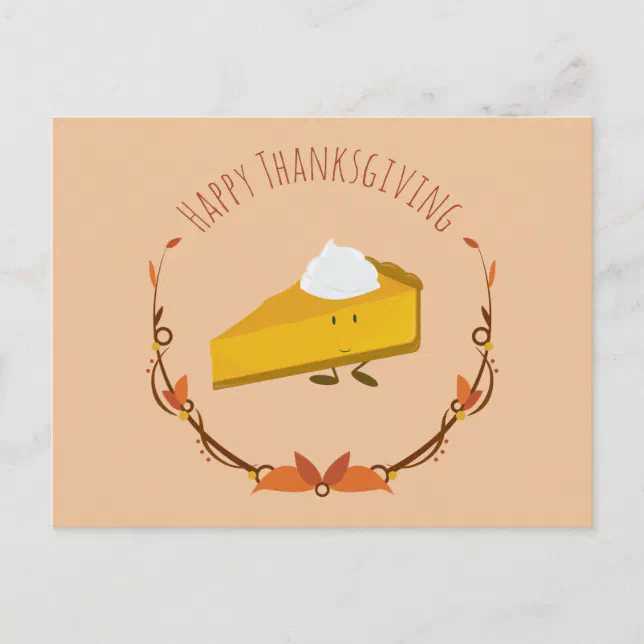 Happy Thanksgiving Pie Slice | Postcard | Zazzle