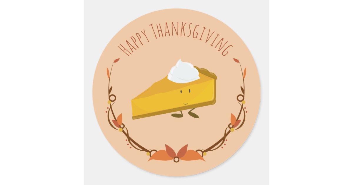 Happy Thanksgiving Pie Slice | Sticker | Zazzle