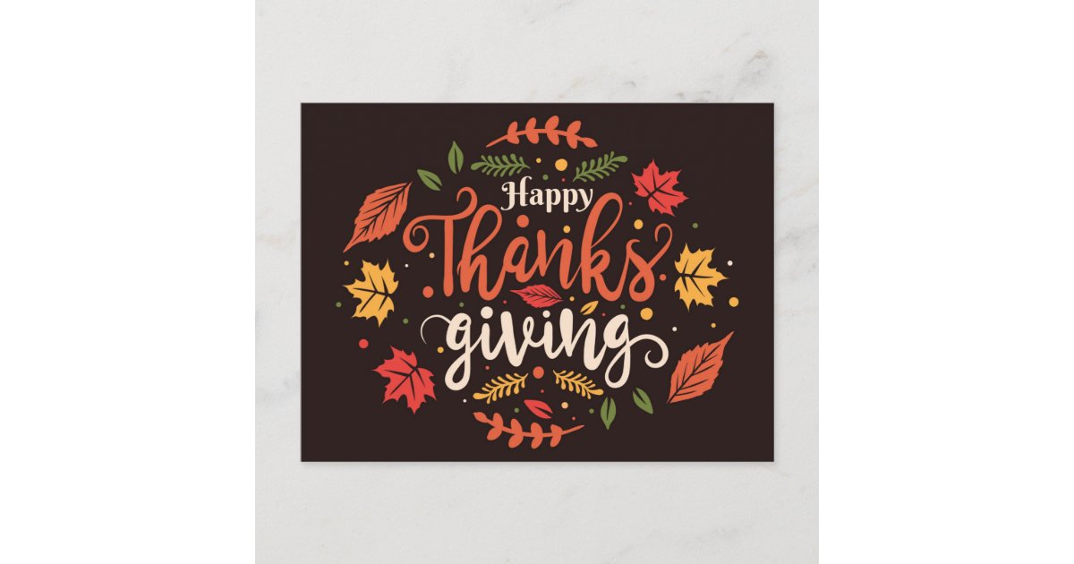 Happy Thanksgiving Postcard | Zazzle