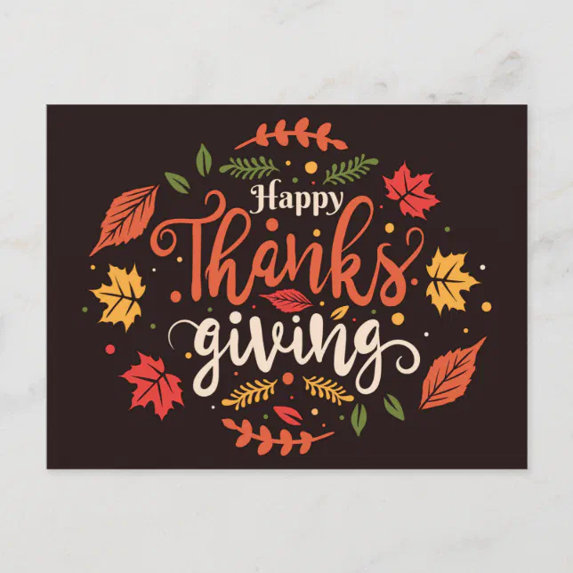 Happy Thanksgiving Postcard | Zazzle