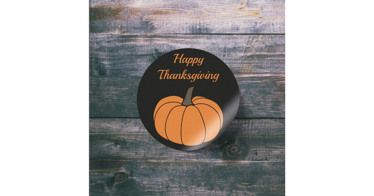 Happy Thanksgiving Pumpkin Sticker | Zazzle