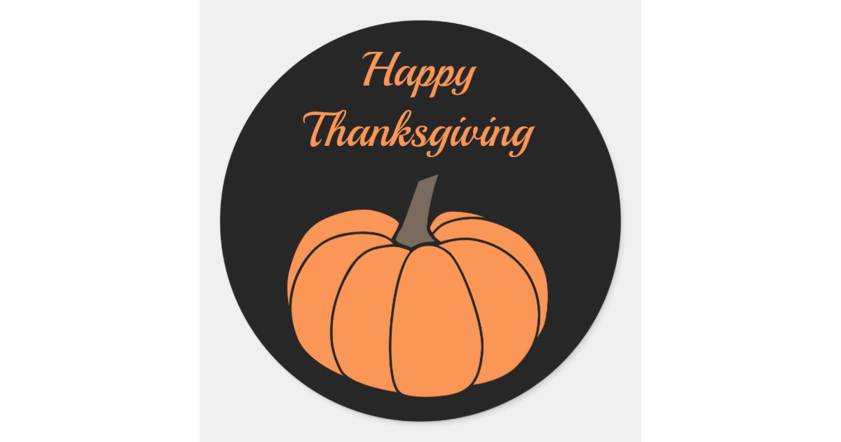 Happy Thanksgiving Pumpkin Sticker | Zazzle