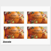 Happy Thanksgiving Rectangle Pumpkin Stickers | Zazzle