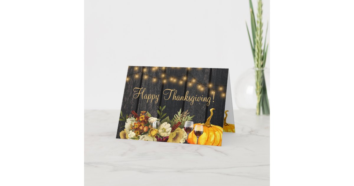 Happy Thanksgiving rustic harvest Thanksgiving Holiday Card | Zazzle