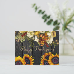 Happy Thanksgiving rustic harvest Thanksgiving Holiday Postcard | Zazzle