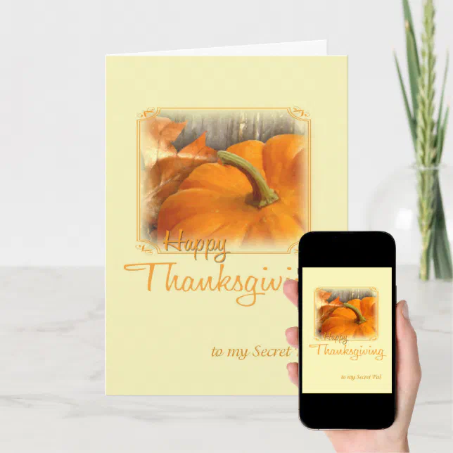Happy Thanksgiving Secret Pal Holiday Card | Zazzle