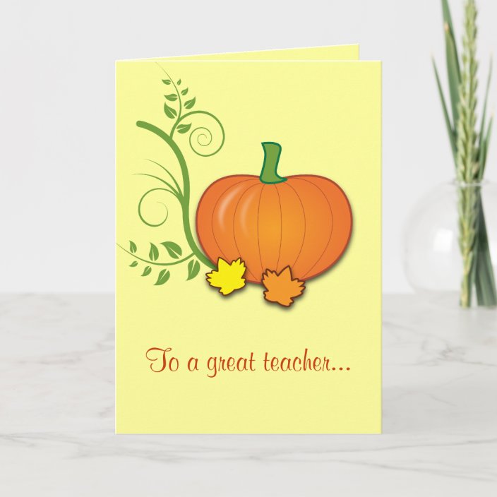 Happy Thanksgiving Teacher's Card | Zazzle.com