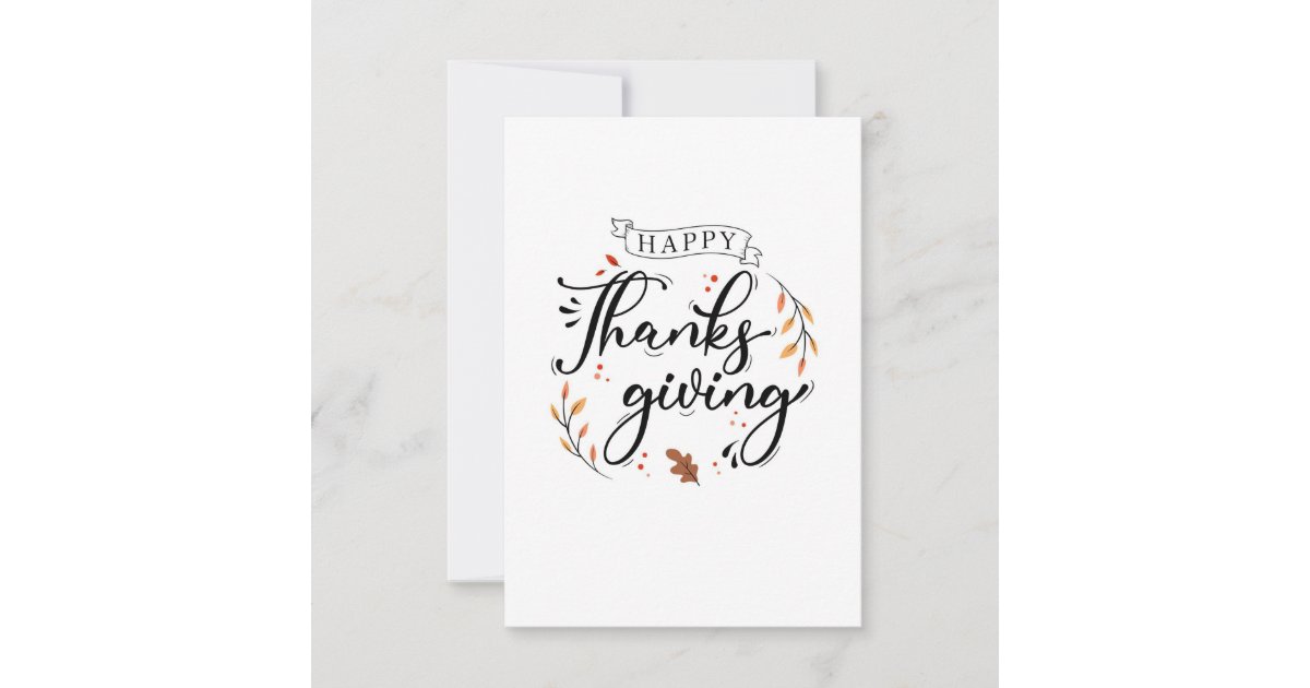 Happy Thanksgiving Thank You Card | Zazzle