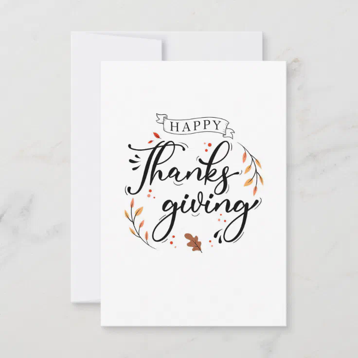 Happy Thanksgiving Thank You Card | Zazzle
