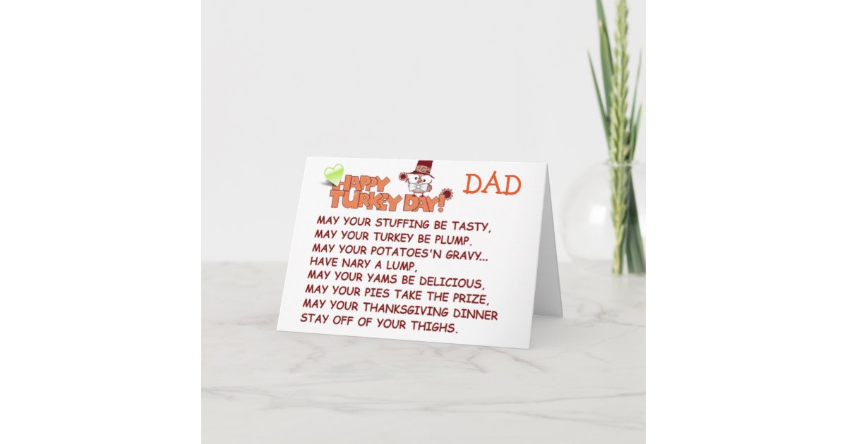 HAPPY "THANKSGIVING" TO MY """"DAD""" HOLIDAY CARD | Zazzle