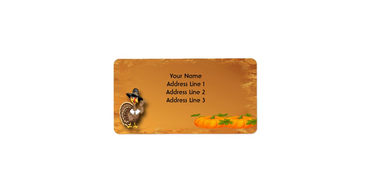 Happy Thanksgiving Turkey Address Labels | Zazzle