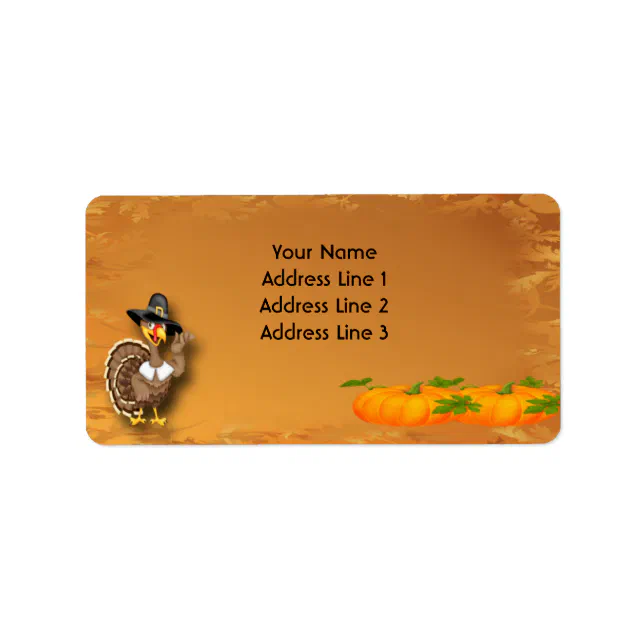 Happy Thanksgiving Turkey Address Labels | Zazzle