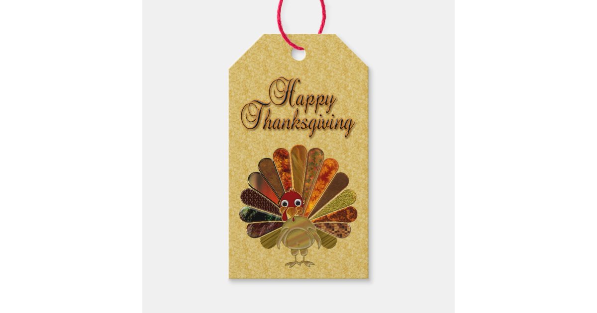 Happy Thanksgiving Turkey - Gift Tag | Mimoprints