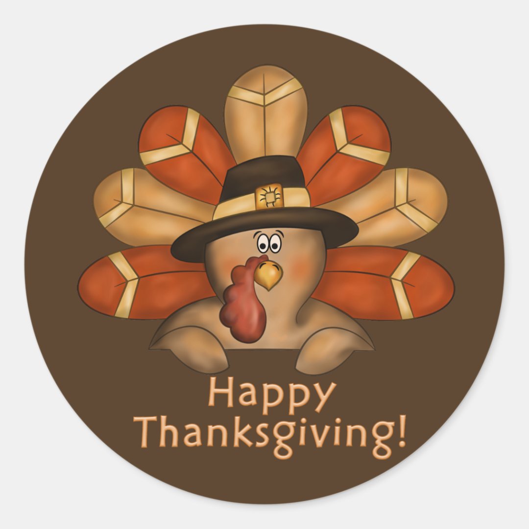Happy Thanksgiving Turkey Holiday sticker | Zazzle
