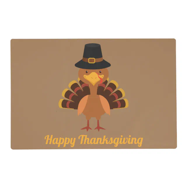 Happy Thanksgiving Turkey Personalized Placemat | Zazzle