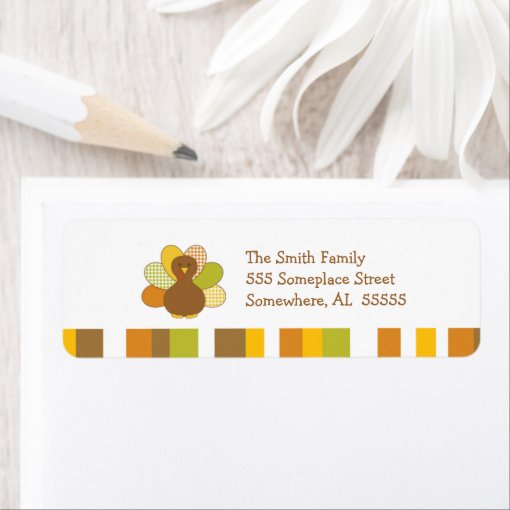 Happy Thanksgiving Turkey Return Address Label | Zazzle
