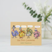 Happy Thanksgiving Turkeys Fowl Language Holiday Postcard | Zazzle