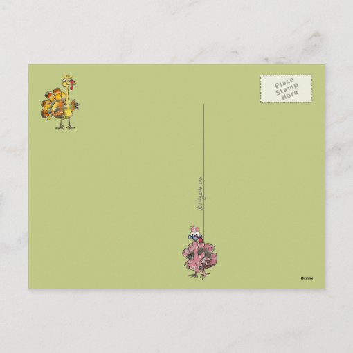 Happy Thanksgiving Turkeys Fowl Language Holiday Postcard | Zazzle