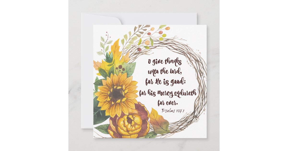 Happy Thanksgiving with KJV Bible Verse Holiday Card | Zazzle