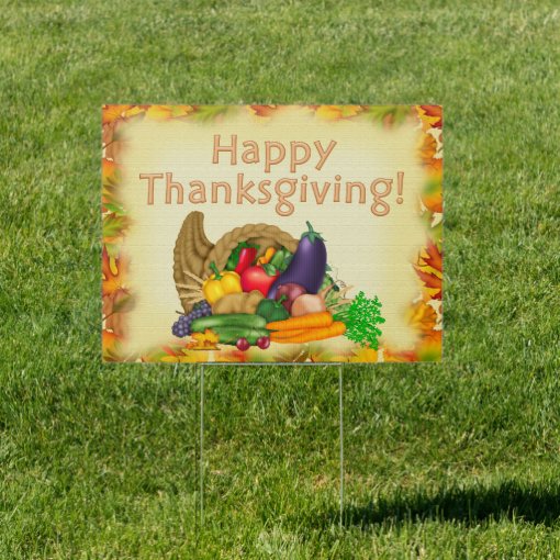 Happy Thanksgiving Yard Sign | Zazzle